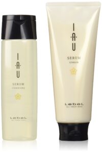 revel io serum cleansing shampoo 200ml & cream treatments 200ml set lebel iau serum