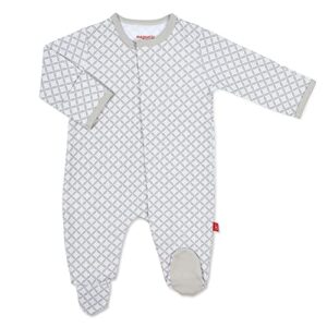 magnificent baby baby boys' footies, gray diamond, 0-3m (8-12 lb)