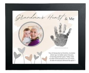 baby child keepsake handprint frame for grandma with poetry - loving gift for grandma for christmas, mother's day- made in usa