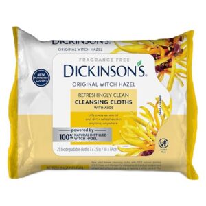 dickinson's original refreshingly clean daily cleansing cloths, witch hazel and aloe, 25 count