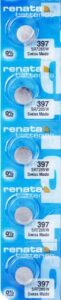 renata batteries 397 silver oxide 0% mercury battery (5 pack)