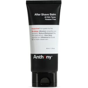 anthony after shave balm for men, cooling lotion, 3 fl oz, with vitamins a, c & e, aloe vera, botanical extracts; soothes, moisturizes all skin types