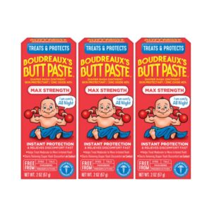 boudreaux's butt paste maximum strength diaper cream, 2 ounce (3 pack)