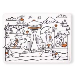 modern-twist 10 x 14 reusable, waterproof coloring mark-mat sheet for kids, 100% food-grade silicone, pack of 1, seattle