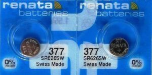 2 renata 377 sr626sw silver oxide zero mercury electronic batteries