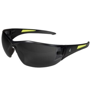 edge sd116-g2 delano g2 wrap-around safety glasses, anti-scratch, non-slip, uv 400, military grade, ansi/isea & mceps compliant, 5.04" wide, black frame / smoke lens