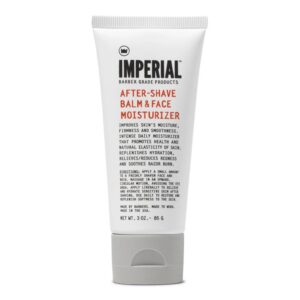 imperial barber grade products after-shave balm & face moisturizer - 3oz soothing post shave healing balm for men - soothe & hydrate travel size