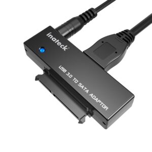 inateck usb 3.0 to sata iii hard drive adapter converter for 2.5/3.5 inch ssd and hdd, power adapter included, ua1001