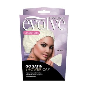 firstline® evolve® go satin shower cap - ivory