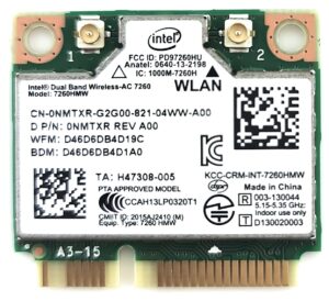 intel dual band wireless-ac 7260 2x2 network plus bluetooth adapter (7260.hmwwb.r)