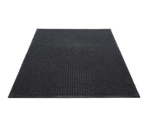 guardian floor protection egdfb030504 ecoguard diamond indoor wiper floor mat, recycled plactic and rubber, 3" length, 5' width, charcoal black