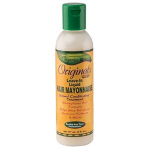 originals by africa's best leave in liquid hair mayonnaise, leave-in conditioner, repairs, rebuilds, and revitalizes hair, excellent for all hair types, 6 oz