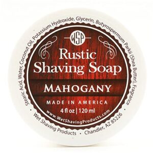 wsp luxury rustic shaving soap (mahogany) artisan made in america using vegan natural ingredients