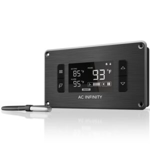 ac infinity controller 2, fan thermostat and speed controller, controls airplate, multifan, usb fans and devices, for av cabinet cooling