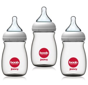 joovy boob baby bottles made from durable, medical-grade ppsu with cleanflow vent technology to prevent nipple collapse, negative pressure, and colic symptoms (9oz, 3pk)