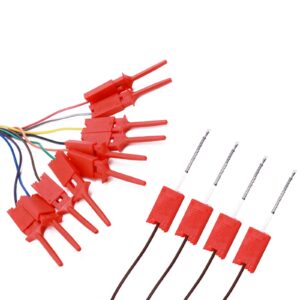 a set 10 pcs red logic analyser useful high efficiency clip ideal test hook