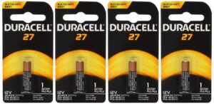 duracell mn27bpk watch/electronic/keyless entry battery, 12 volt alkaline x 4 batteries