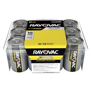 rayovac ultrapro alkaline d batteries, ald-12