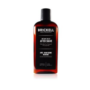 brickell men's products instant relief aftershave for men, natural and organic soothing after shave balm to prevent razor burn, 4 ounce, scented