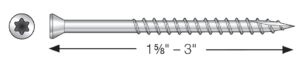 simpson strong-tie t07225ftb trim-head screw, 6-lobe drive — 7 x 2-1/4 in. t-15 type 316 (3000-qty)