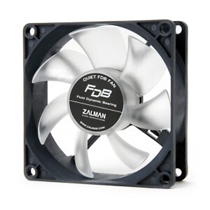 zalman f2 fbd (sf) ultra quiet 92mm fdb case fan with shark fin blades, fluid dynamic bearing 150,000 hour lifespan, high airflow 1500 rpm, 20-23 dba, anti-vibration silicone pins - black,zm-f2 fdb (sf)