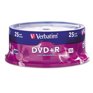 verbatim azo dvd+r 4.7gb 16x surface - 25pk spindle - 2 hour maximum recording time