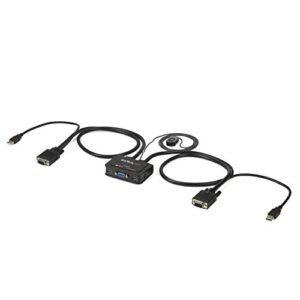 startech.com 2 port usb vga cable kvm switch - usb powered with remote switch - kvm with vga - dual port vga kvm switch (sv211usb),black