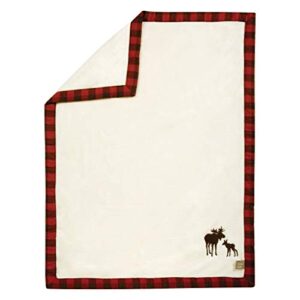 trend lab northwoods framed soft fleece receiving blanket, moose applique, 30x40 inch (pack of 1)