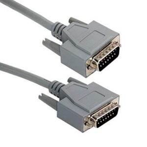 amphenol cs-dsdmdb15mm-005 15-pin db15 deluxe d-sub cable, shielded, male/male, 5', gray