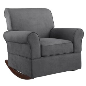 baby relax the mackenzie microfiber plush nursery rocker chair, grey