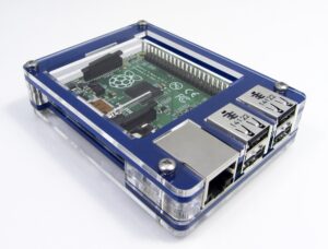 zebra case - raspberry pi 3b +, pi 2, pi b+ and 2b (true blue) with heatsinks