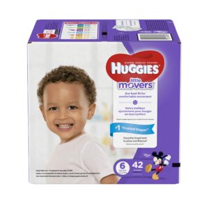 huggies little movers diapers, size 6, 42 count (packaging may vary)