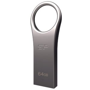 silicon power 64gb jewel j80 usb 3.0 flash drive, titanium (sp064gbuf3j80v1t)