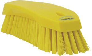 vikan 38906 brush,scrub,stiff,8",pp/pbt,yellow