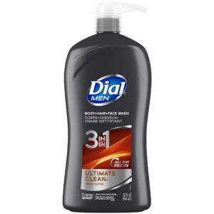 dial men 3in1 body, hair and face wash, ultimate clean, 32 fl oz