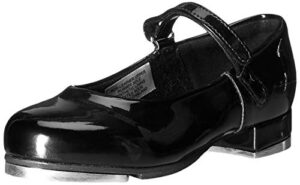 leo baby-girl's rhythm tap dance shoe, black, 7 medium us toddler