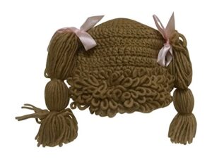 the lilly hat woven yarn hair hat - infant baby toddler child size - light brown