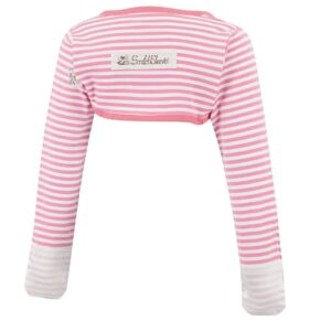 scratchsleeves | little girls' stay-on scratch mitts | stripes | pink and cream | 2-3y