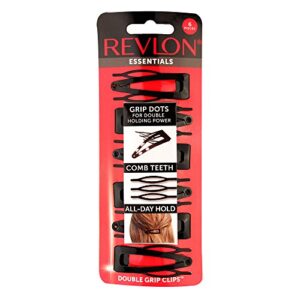 revlon double grip hair clips, 6 count