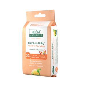 aleva naturals bamboo baby pacifier and toy wipe