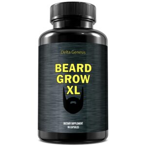 beard grow xl - vegan hair growth supplement for a faster, thicker, fuller beard - enhances your grooming kit