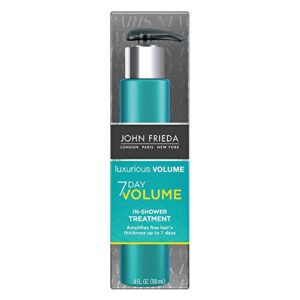 john frieda luxurious volume 7-day volume in-shower treatment, hair treatment, helps to create wash-resistant volume, 4 ounces