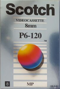 scotch video cassette, 8mm, p6-120 mp, metal particle