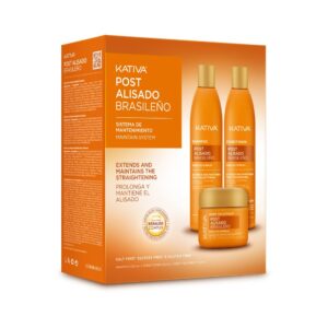 post keratin straightening treatment - shampoo 250 ml, conditioner 250 ml and mask 250 ml.