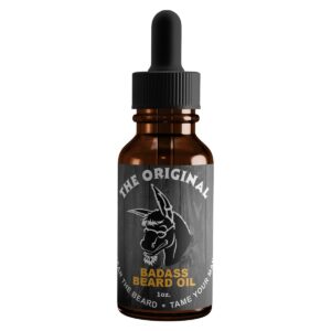 badass beard care oil for men - the original scent, 1 oz - all natural ingredients, keeps beard and mustache full, soft and healthy