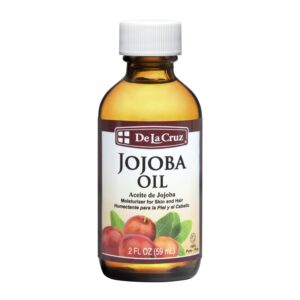 de la cruz 100% pure cold-pressed golden jojoba oil - organic jojoba oil for hair and skin - 2 fl oz - 59 ml