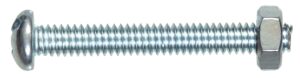 the hillman group 35221 round head combo machine screw with nut, 1/4 x 3-inch, 25-pack