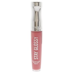 rimmel stay glossy lip gloss - non-sticky and lightweight formula for lip color and shine - 150 claridge's ruby, .18oz