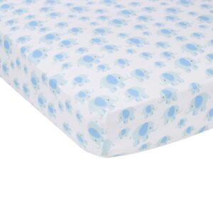 blue elephants miracleware muslin crib sheet