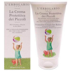 l'erbolario protective cream for babies - rich in vitamins and plant-derived emollients - with marigold, shea and mallow - nourish, soften and keep your child’s sensitive skin supple - 5.07 oz